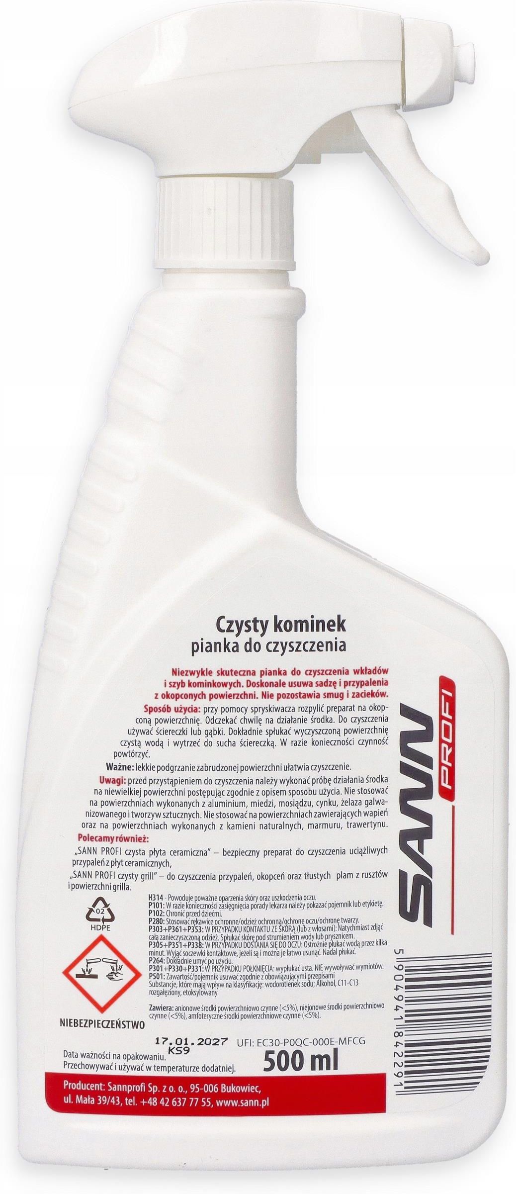 Sann Profi Profesjonalny Płyn Do Czyszczenia Szyb Kominka 1L - Opinie i ...