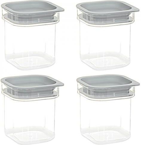 Plast Team Zestaw 4 Pojemników Kuchennych Hamburg 0,6L Szary (Ha406Sz ...