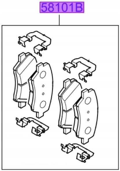 Klocki hamulcowe Kia Oe Klocki Hamulcowe Przód 58101A6A70 58101-A6A70 ...
