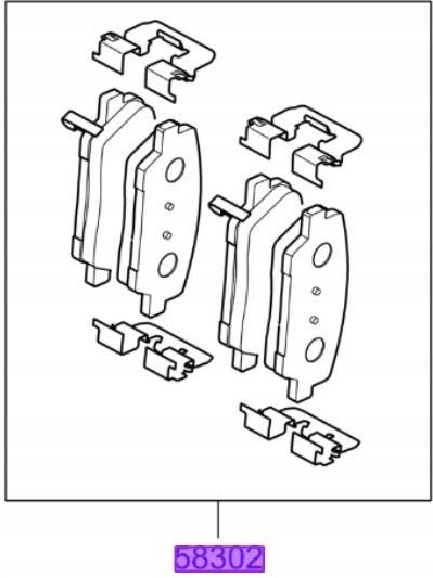 Klocki hamulcowe Kia Oe Klocki Hamulcowe Tył 58302J5A25 58302-J5A25 ...