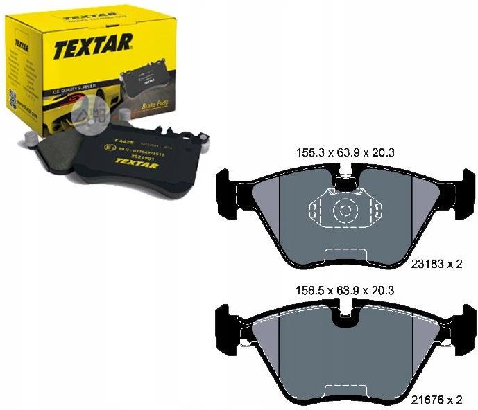 Klocki hamulcowe Textar Komplet Klocków Hamulcowych 34116761243 341 ...