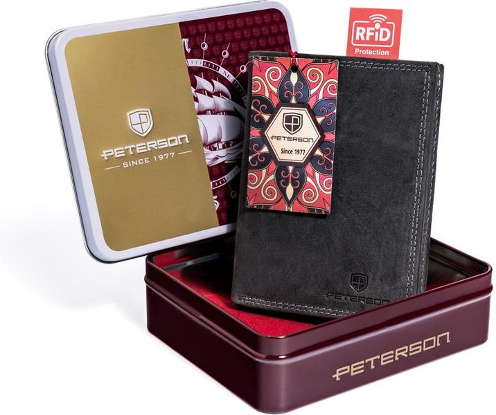 Portfel skórzany RFID PETERSON PTN N4-CHM- nubuk - Ceny i opinie - Ceneo.pl