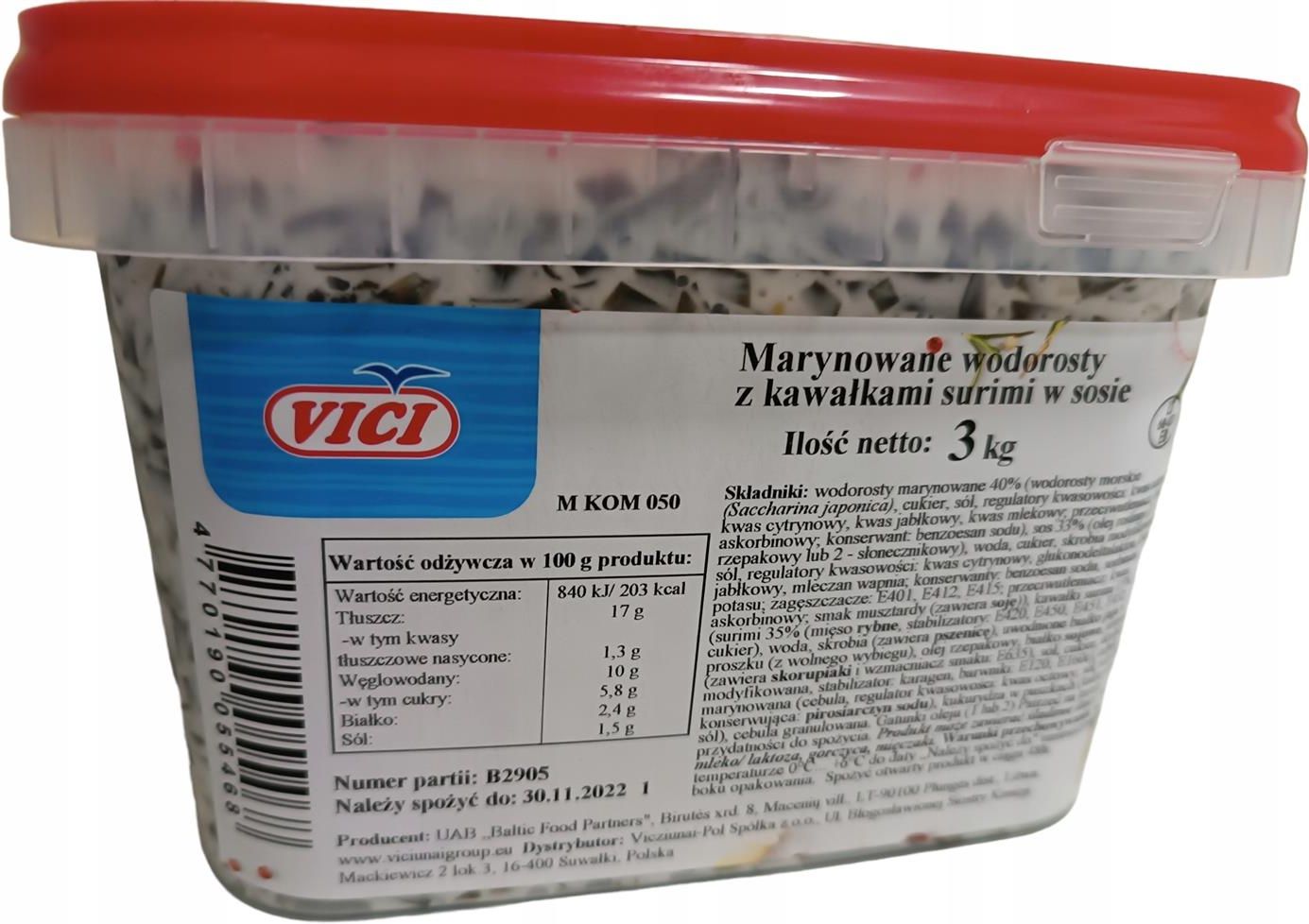 Vici Wodorosty Algi Marynowane Z Surimi W Sosie 3kg - Ceny i opinie - Ceneo.pl