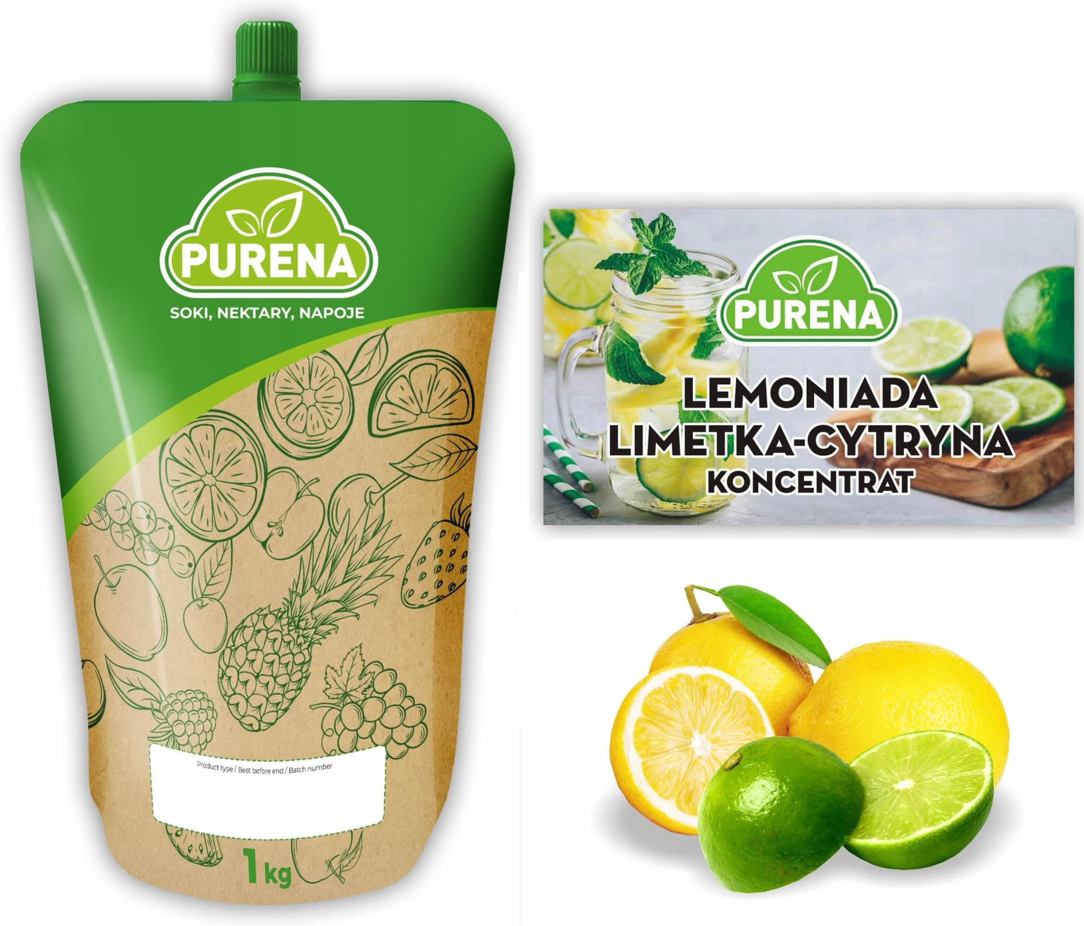 Purena Lemoniada Limetka Cytryna Konc. 6L/1kg - Ceny i opinie - Ceneo.pl