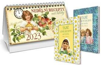 Kalendář 2023 Nedělní recepty naší babičky + Tajné levné recepty + Tajné bleskové recepty Klára ...