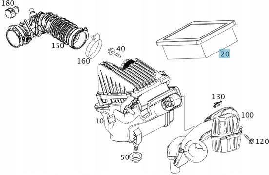 Filtr powietrza Mercedes-Benz Oe Oryginalny Filtr Powietrza Smart W453 ...