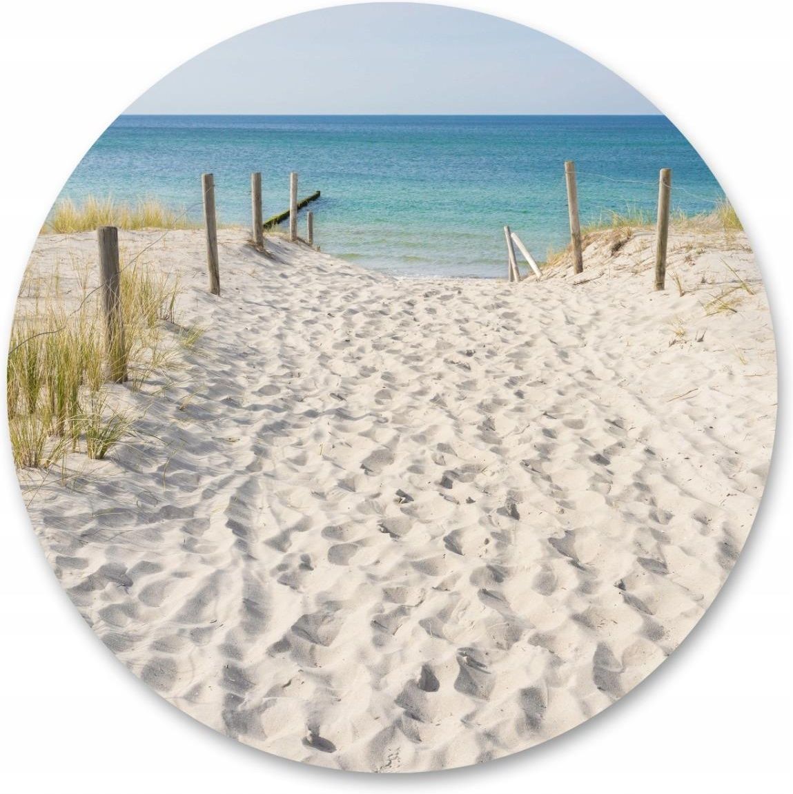 Muralo Fototapeta Okrągła Ścieżka Piasek Morze 3D 100x100 - Opinie i ...