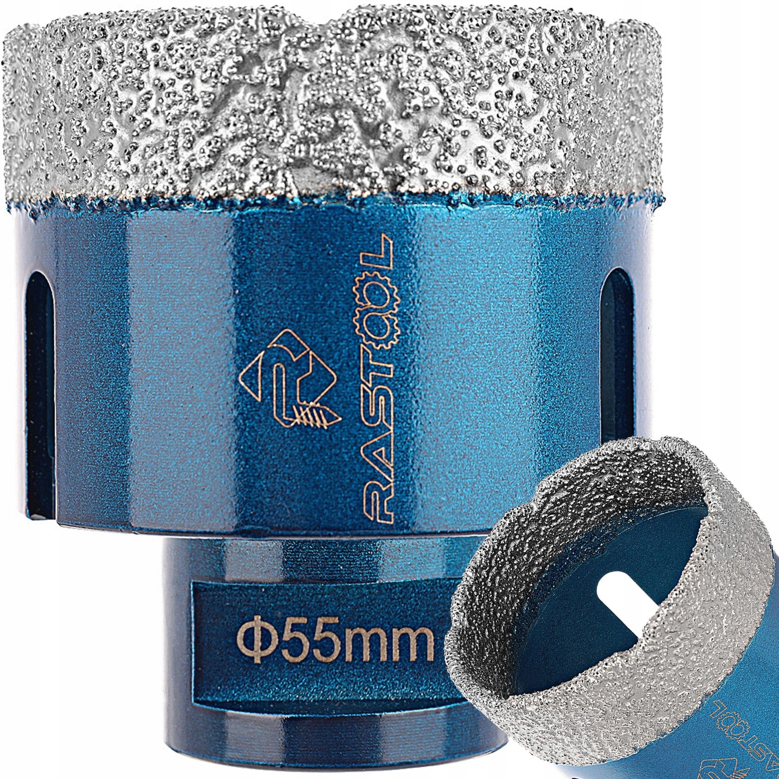 Otwornica Rastool Wiertło Diamentowe 55mm Koronka Otwornica M14 Gres ...