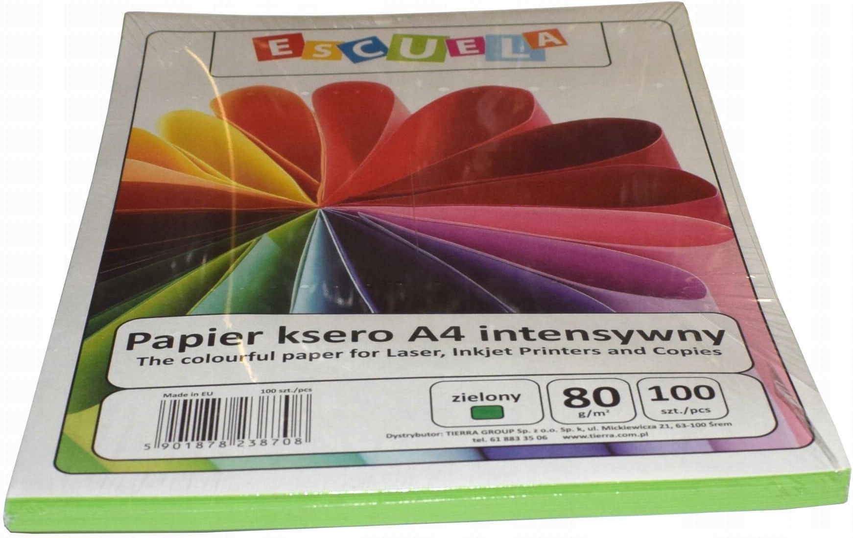Papier ksero kolor A4 80g 100 ark zielony intensyw - Ceny i opinie - Ceneo.pl