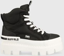 Buffalo buty Raven Laceup Mid damskie kolor czarny na platformie - Ceny ...
