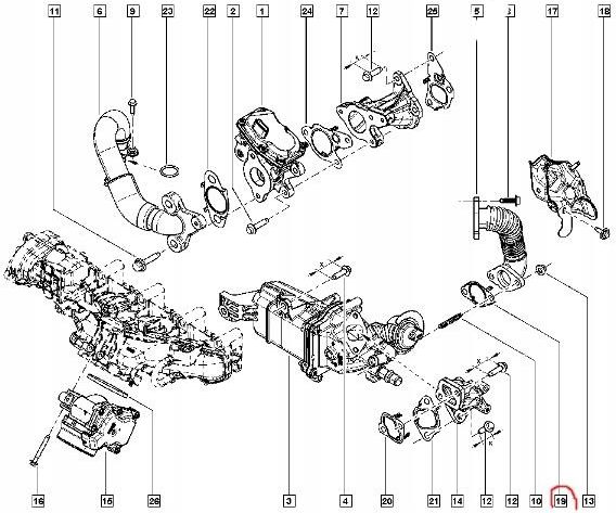 Renault Oe Uszczelka Przewodu Egr Master III 2.3 Dci Biturbo 147222354R ...