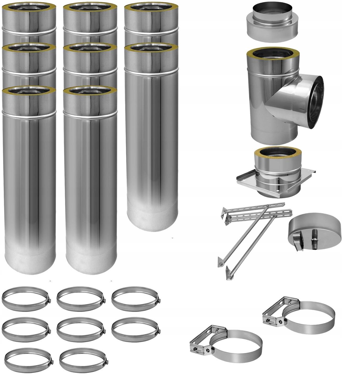 System kominkowy Tecnovis Gmbh Komin Dwuścienny Izolowany Fi 130/8M Drewno Pellet - Opinie i ...