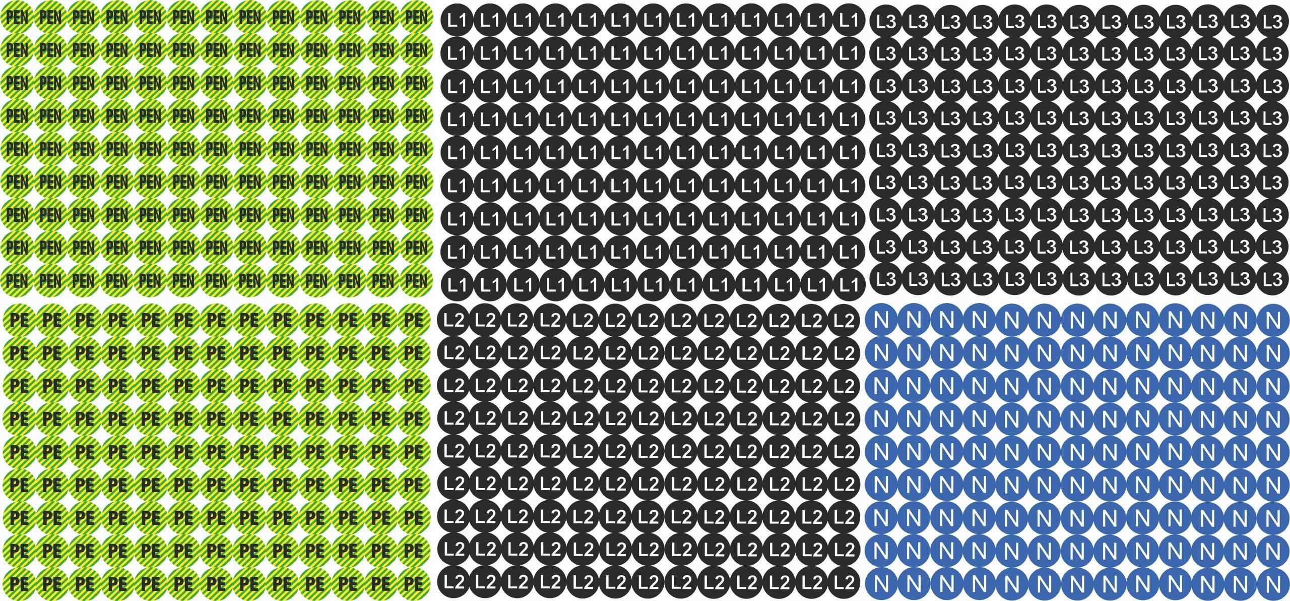 Naklejki na rozdzielnice Pen Pe N L1 L2 L3 702 szt - Ceny i opinie ...