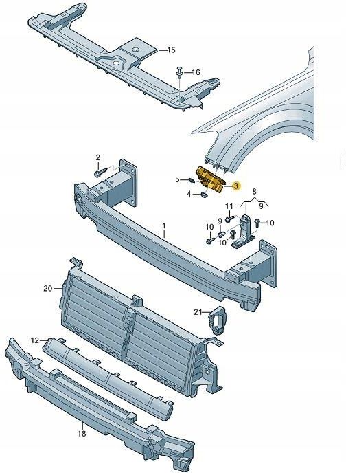 Audi Oe Ślizg Prowadnica Zderzaka Przód Q7 Prawy Aso 4M0807284B ...