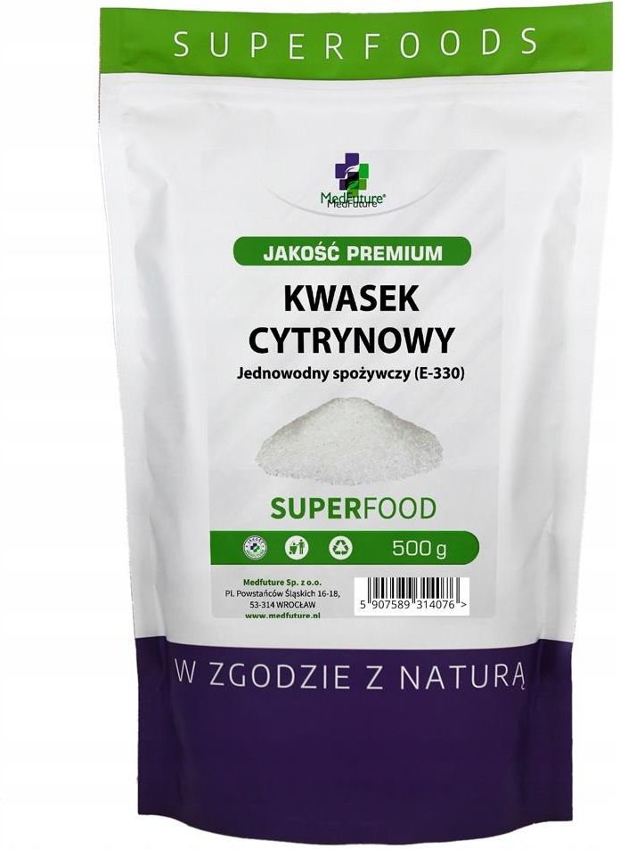 Medfuture Kwas Kwasek Cytrynowy Spożywczy E330 500g - Ceny i opinie ...