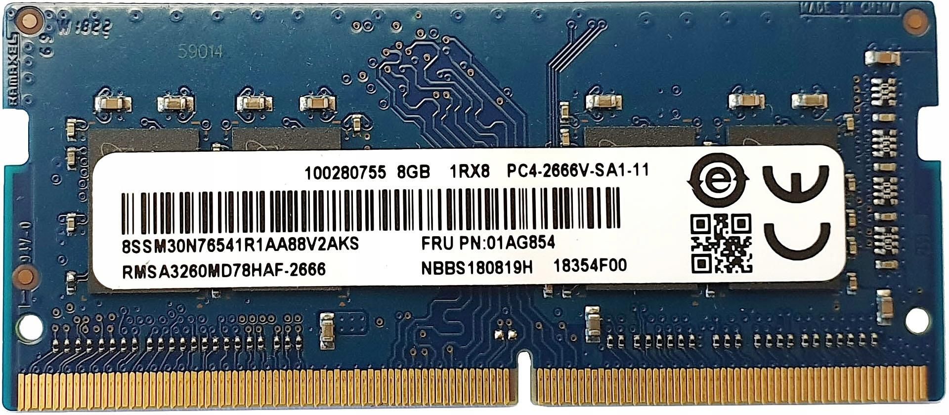 Pamięć RAM Ramaxel 8GB 2666MHz Lenovo Legion Y540 15 Y540-15IRH ...