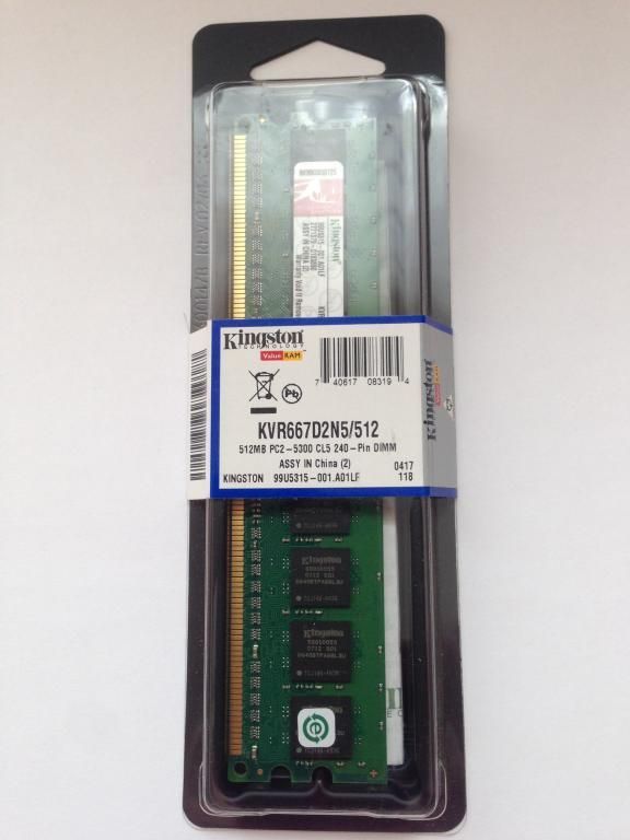 Pamięć RAM Kingston DDR2 512MB 667Hz (KVR667D2N5/512) - Opinie i ceny ...