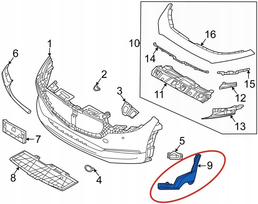 Mazda Oe Prowadnica Lewa Powietrza Zderzak Cx-30 2019- Dgh9-50-A50 ...