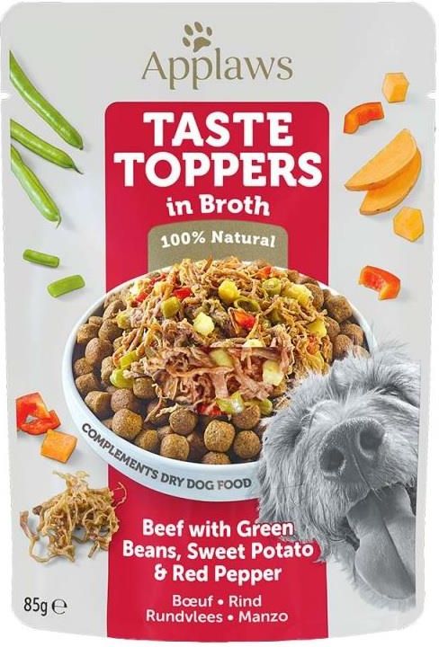 Karma Applaws Taste Toppers In Broth Beef Green Beans & Pepper 12X85G ...