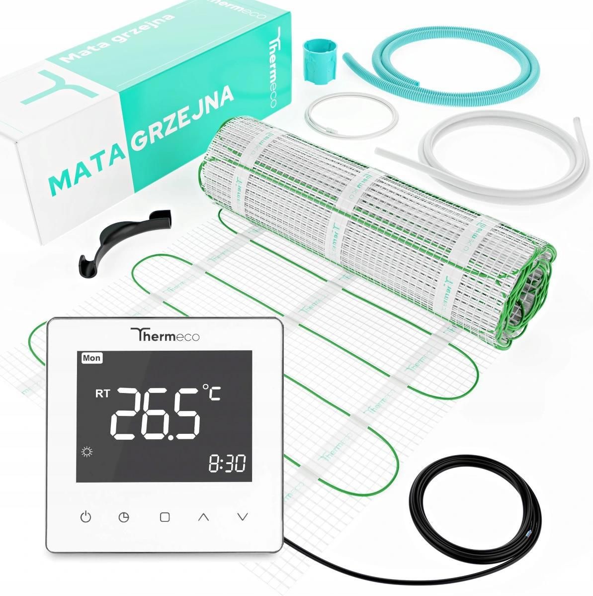 Ogrzewanie podłogowe Thermeco Mata Grzewcza Grzejna Eco Zestaw H10 Wifi-4 M2 ECOZEST4M2H10 ...