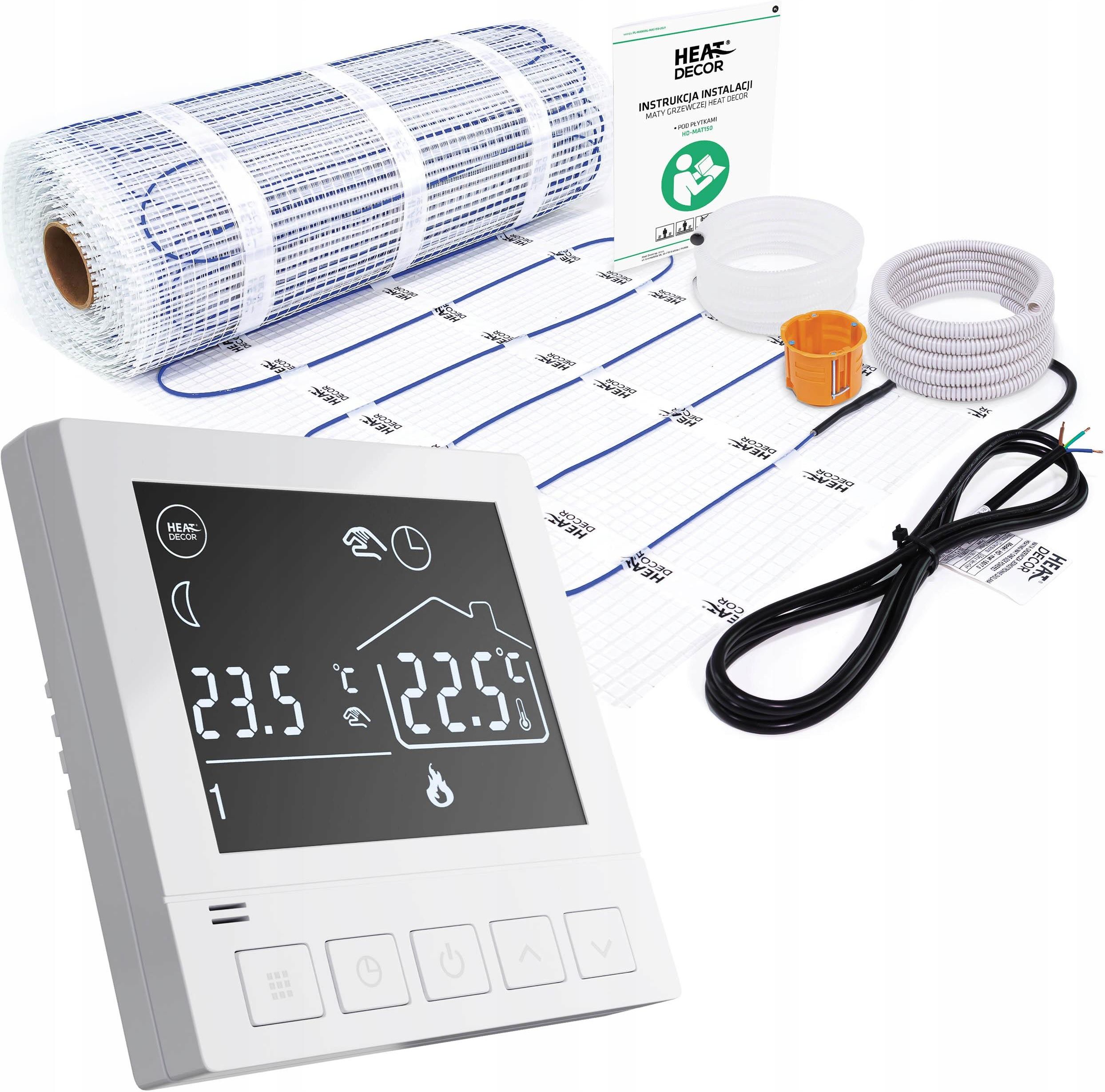 Ogrzewanie podłogowe Heat Decor Mata Grzejna Grzewcza Zestaw Hd-Mat150/T2-5.0M² - Opinie i ceny ...