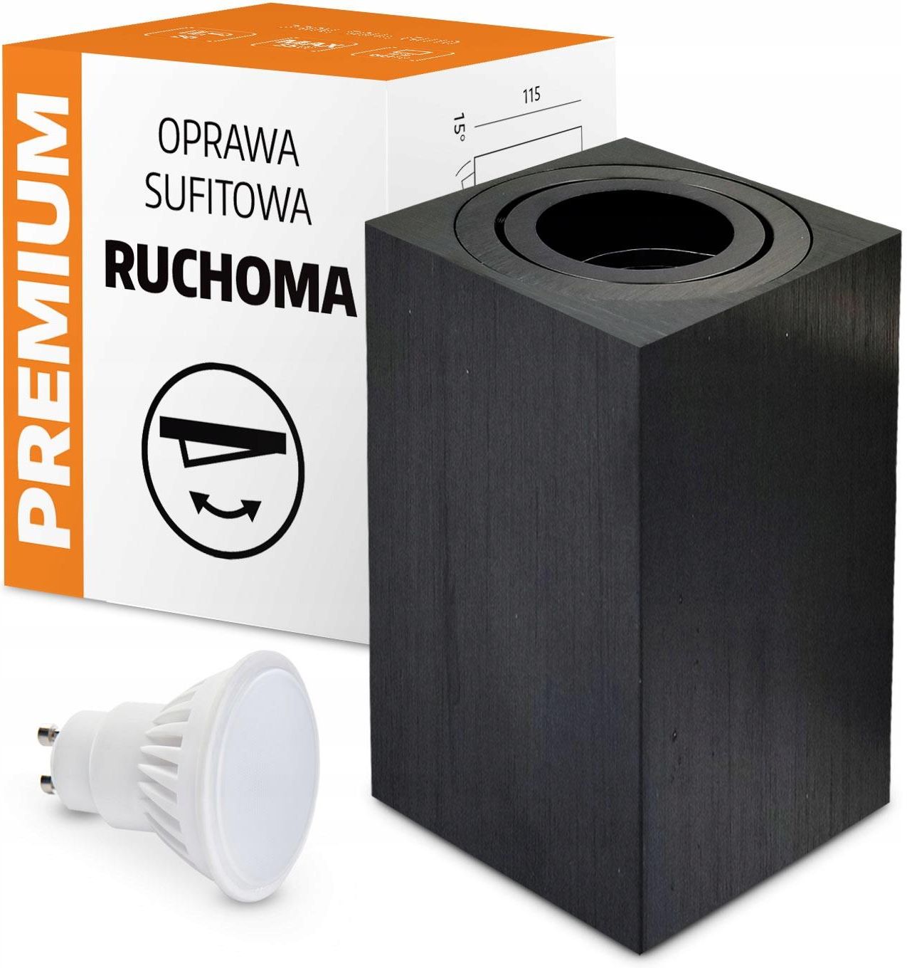 KOBI SPOT RUCHOMY OPRAWA HALOGENOWA CZARNA GU10 LED - Ceny i opinie - Ceneo.pl