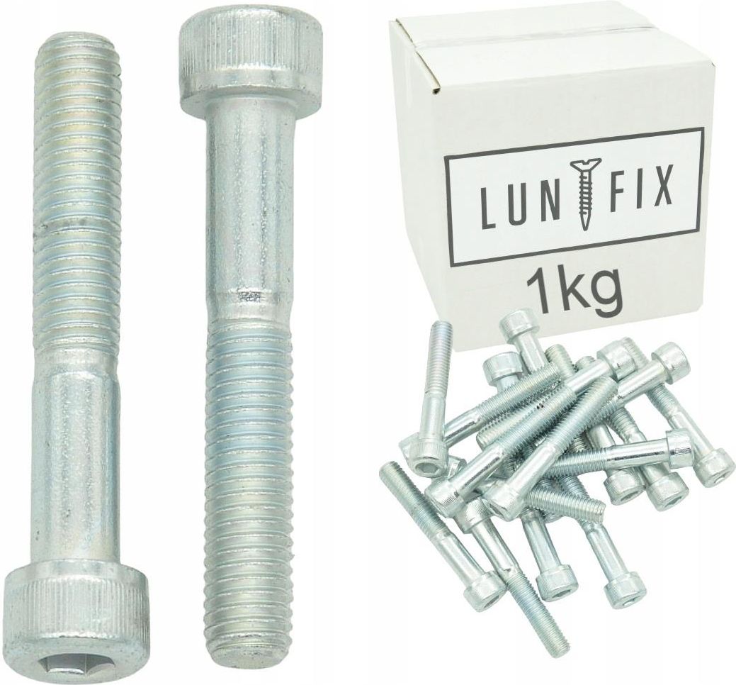 LUNFIX LUNFIX ŚRUBA IMBUSOWA M10X50 OCYNK KL.8.8 DIN912 1 KG. S00125 - Opinie i ceny na Ceneo.pl