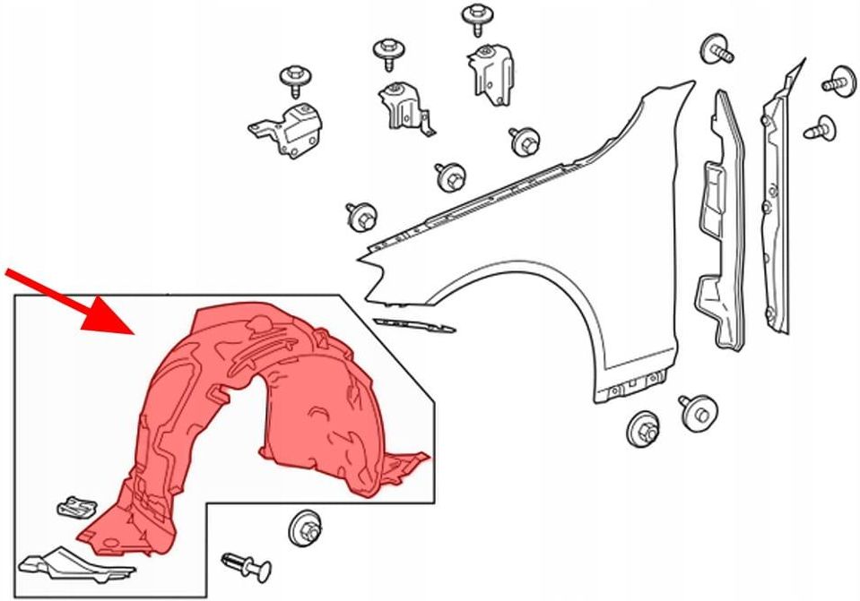 Nadkole INNY MERCEDES S W222 MATERIAŁOWE NADKOLE PRZEDNIE LEWE ...