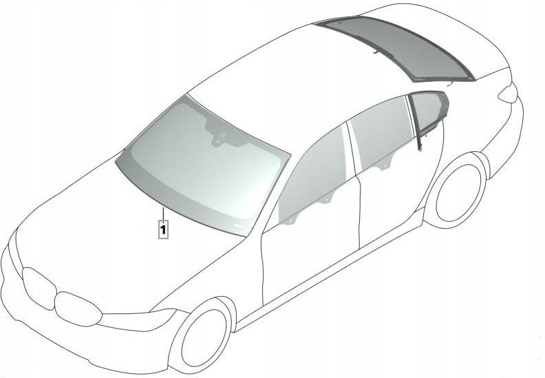 Szyba przednia BMW OE SZYBA PRZEDNIA KAFAS/HUD BMW 3 G20/G21 ORYGINAŁ ...