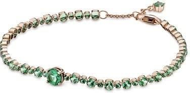 PANDORA DAMSKA BRANSOLETKA TENISOWA BŁYSZCZĄCA PAVÉ ZIELONA 580044C01, 15-17CM, SREBRO ...