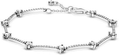 PANDORA BRANSOLETKA DAMSKA ZE SREBRA WYSOKIEJ PRÓBY Z CYRKONIĄ FIRMY , 16CM, METAL SZLACHETNY ...