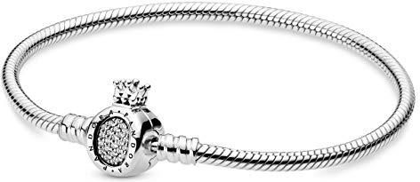 PANDORA MOMENTS CROWN O & WĘŻYK BRANSOLETKA Z PIOSENKAMI, 20 CM, SREBRO, CYRKONIA SZEŚCIENNA ...