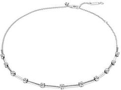 PANDORA BŁYSZCZĄCY PAVÉ NASZYJNIK KOLIA ZE SREBRA WYSOKIEJ PRÓBY Z CYRKONIĄ ROZM. 45, WYMIARY: 3 ...