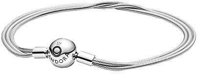 PANDORA DAMSKA BRANSOLETKA SREBRNA ŁAŃCUSZEK WIELOKĄTA 599338C00, 20CM ...