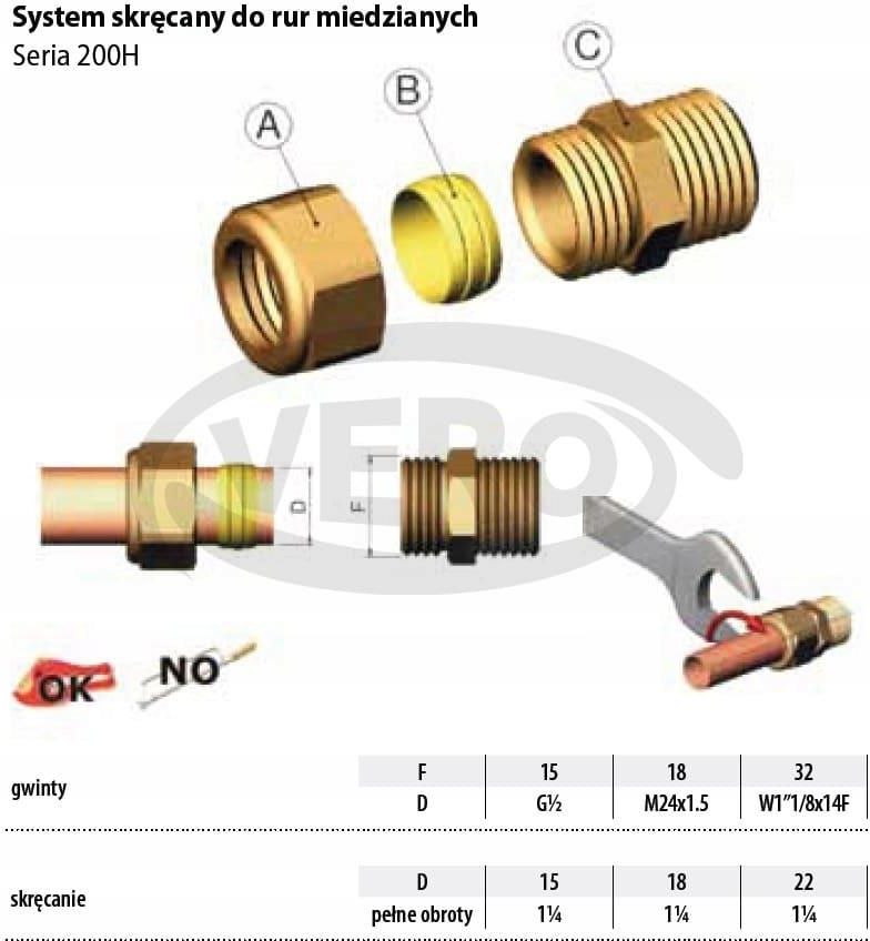 Vero Kolano 22X1/2 Gw Do Miedzi 205H2212 - Opinie i ceny na Ceneo.pl