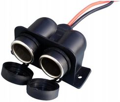 Wyposażenie elektryczne INNY GNIAZDO ZAPALNICZKI PODWÓJNE WODOSZCZELNE 12V 15A HERMETYCZNE ...