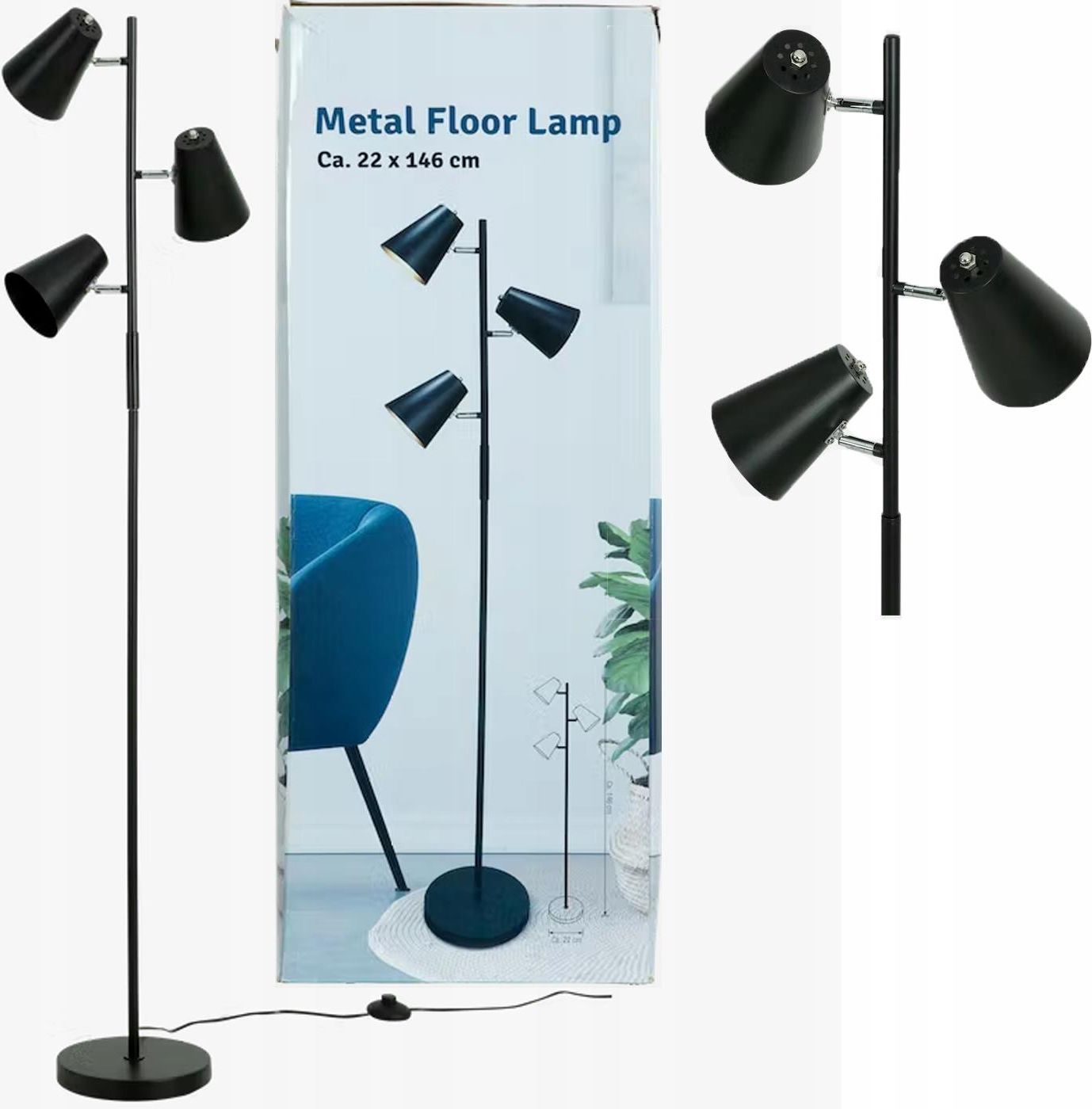 Lampa Zd Trading Lampa Metalowa Podłogowa Czarny Matt Loft Stojąca ...