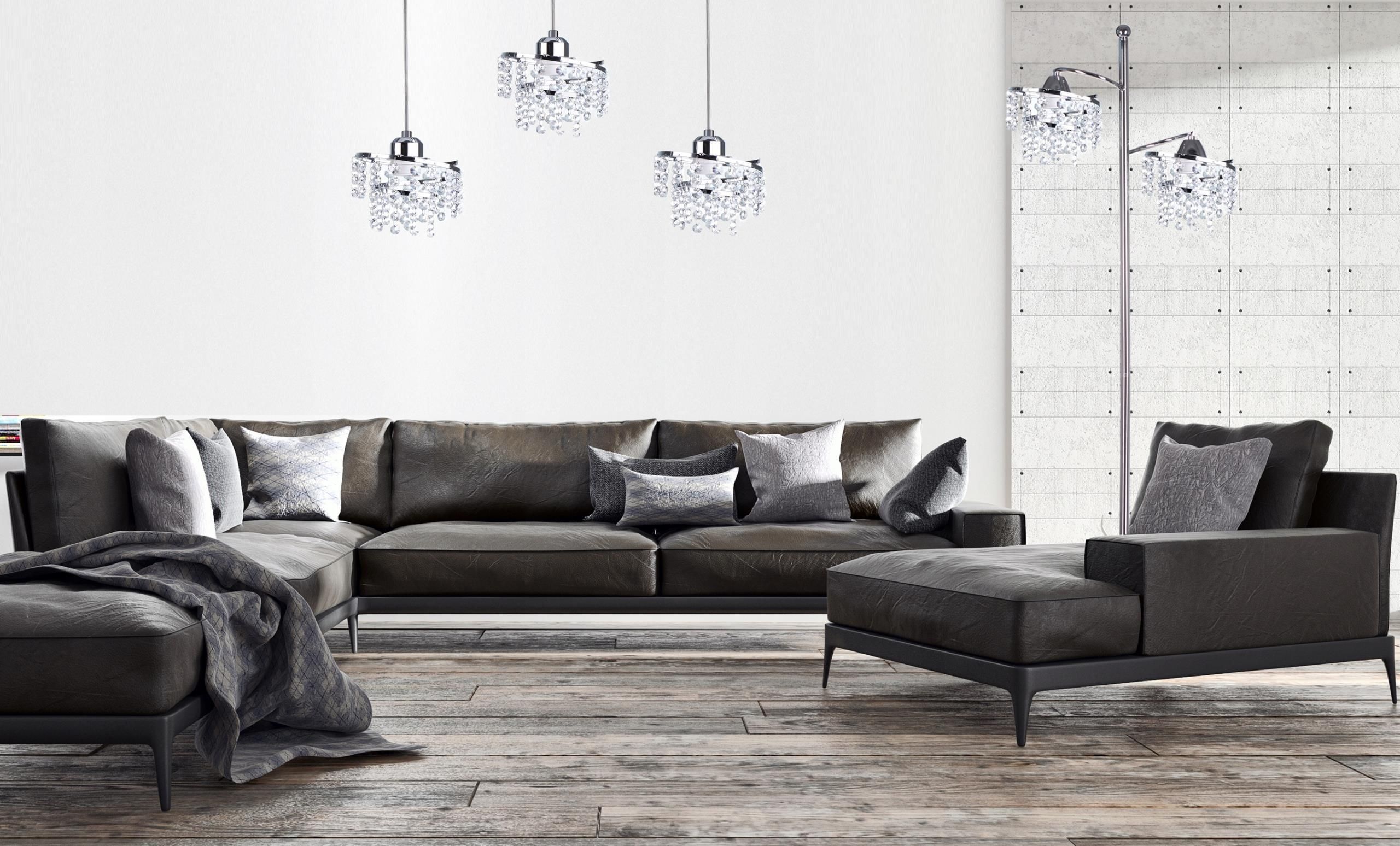 Lampa Tadex Lampa Stojąca Podłogowa Chrom Kryształy Nowoczesna ...