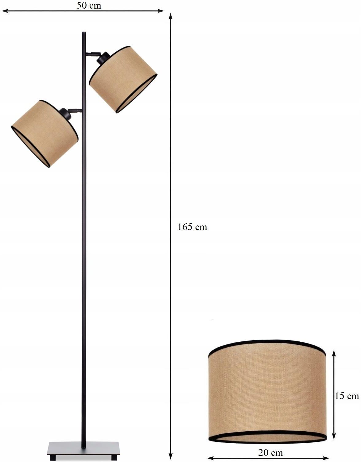 Lampa Tadex Lampa Stojąca Podłogowa Abażur Juta Boho Eko E27 ...