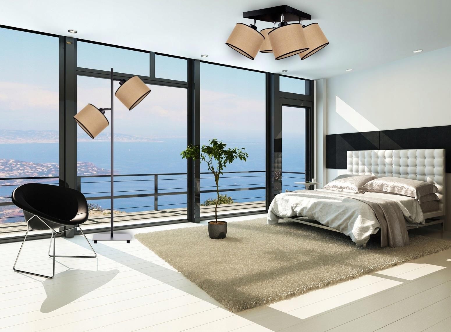 Lampa Tadex Lampa Stojąca Podłogowa Abażur Juta Boho Eko E27 ...