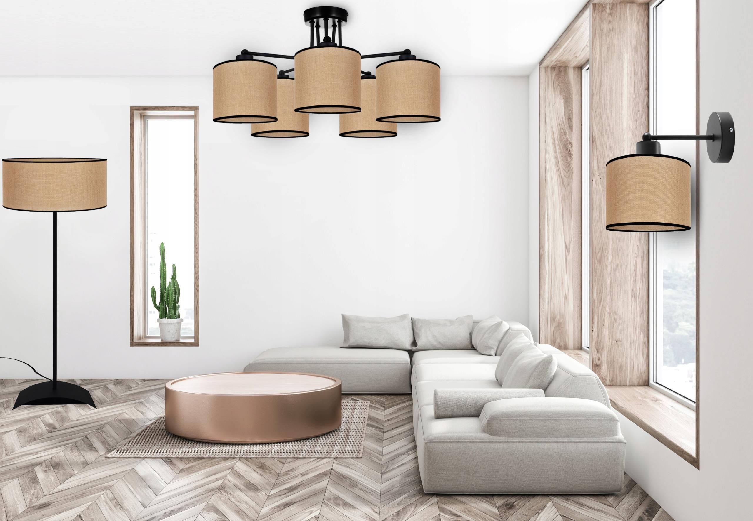 Lampa Tadex Lampa Stojąca Podłogowa Abażur Juta Boho Eko E27 ...