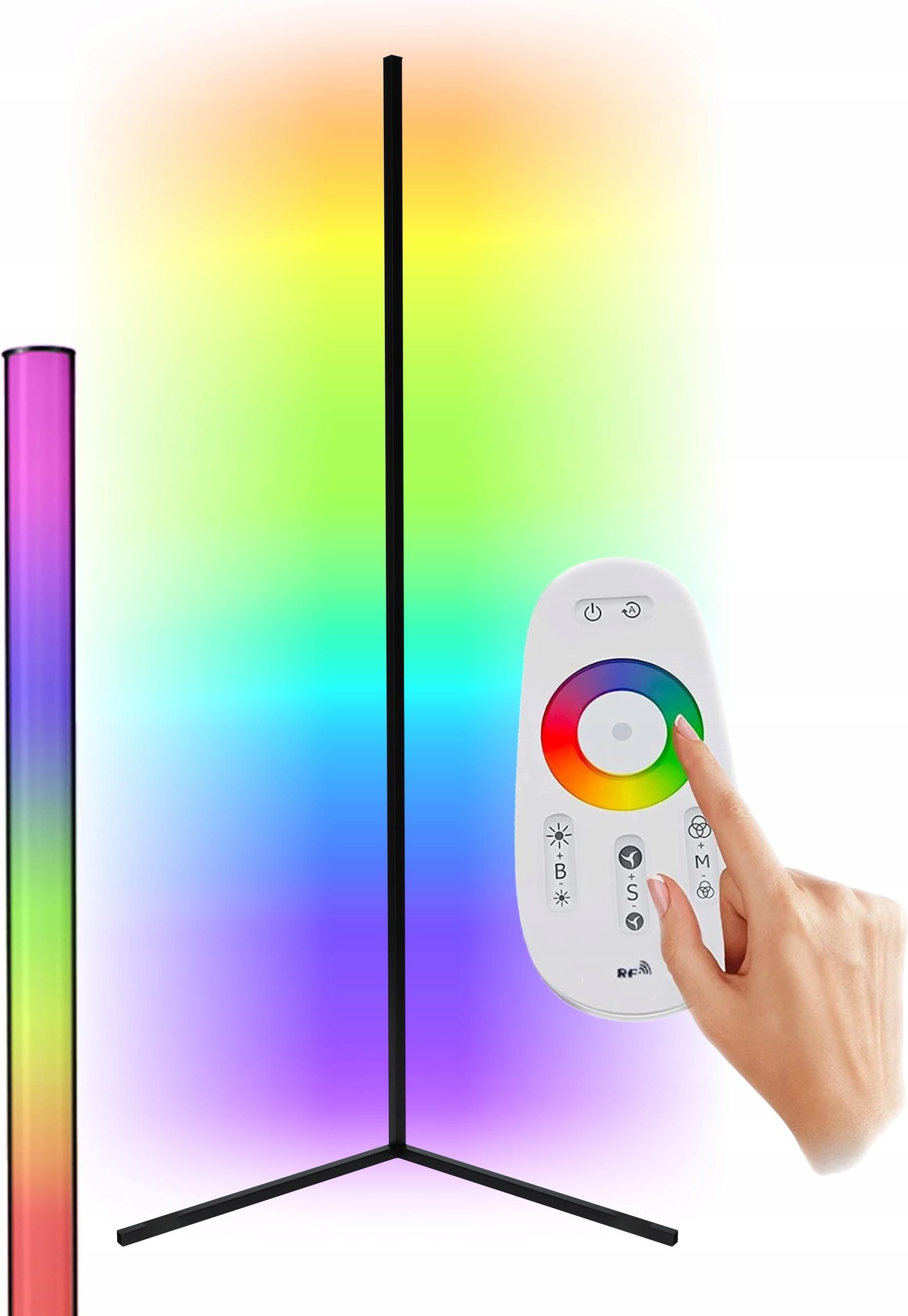 Lampa Smartled Lampa Podłogowa Stojąca Modern Czarna Rgb Pilot (6895 ...