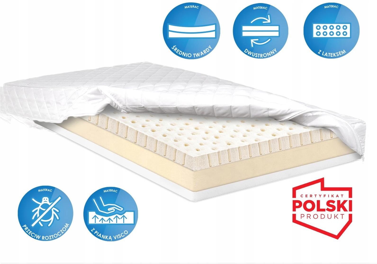 Materac Materace Z Gór Materac piankowy 160x200 luksusowy lateks visco ...