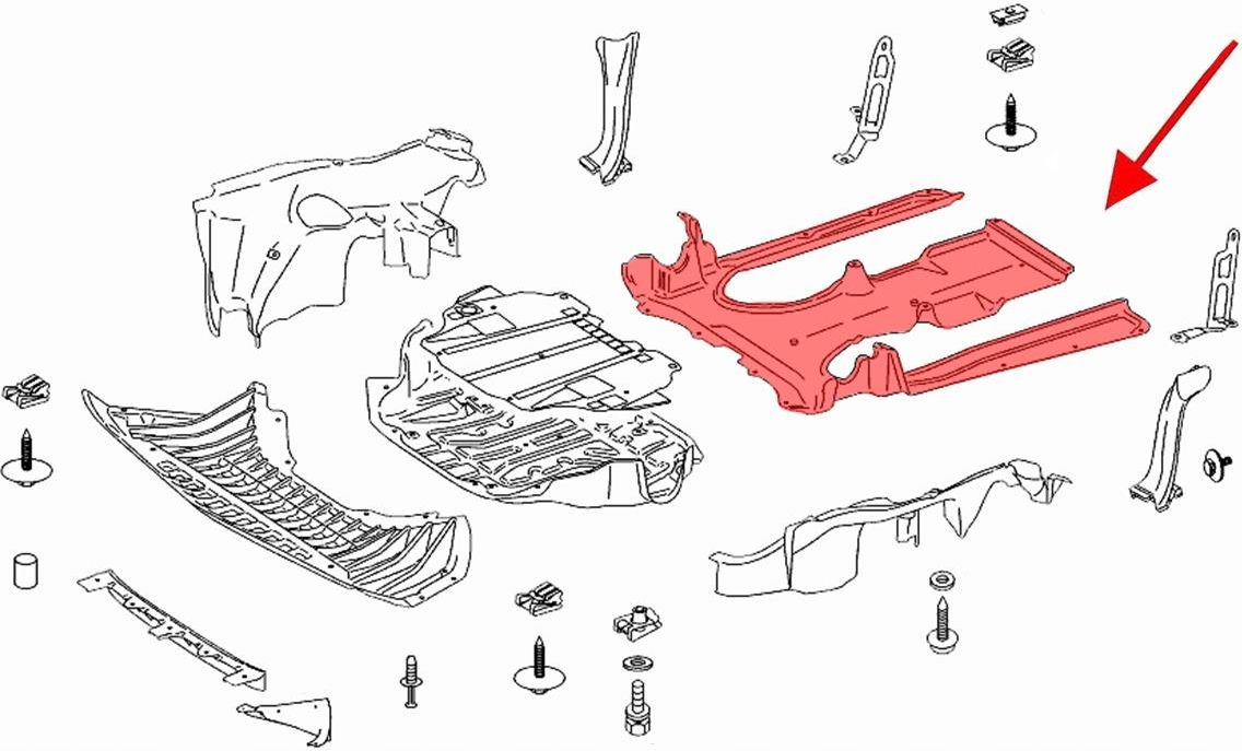 INNY MERCEDES W221 MATERIAŁOWA OSŁONA SKRZYNI BIEGÓW A2215242530 ...