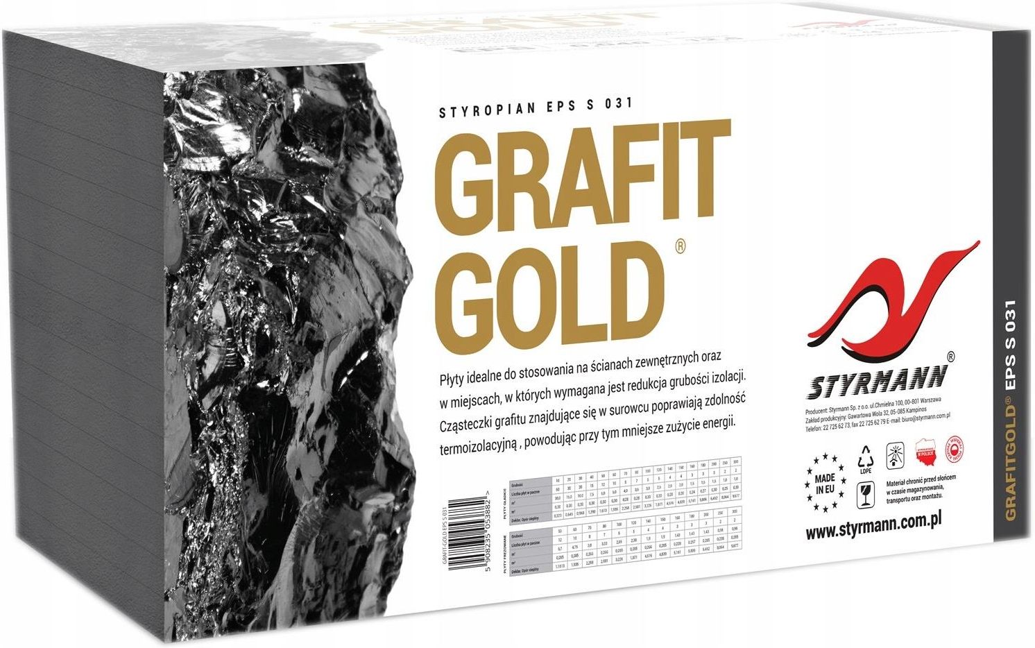 STYRMANN STYROPIAN GRAFITOWY 031 / 5CM / PACZKA 6M2 GRAFITGOLD031 ...