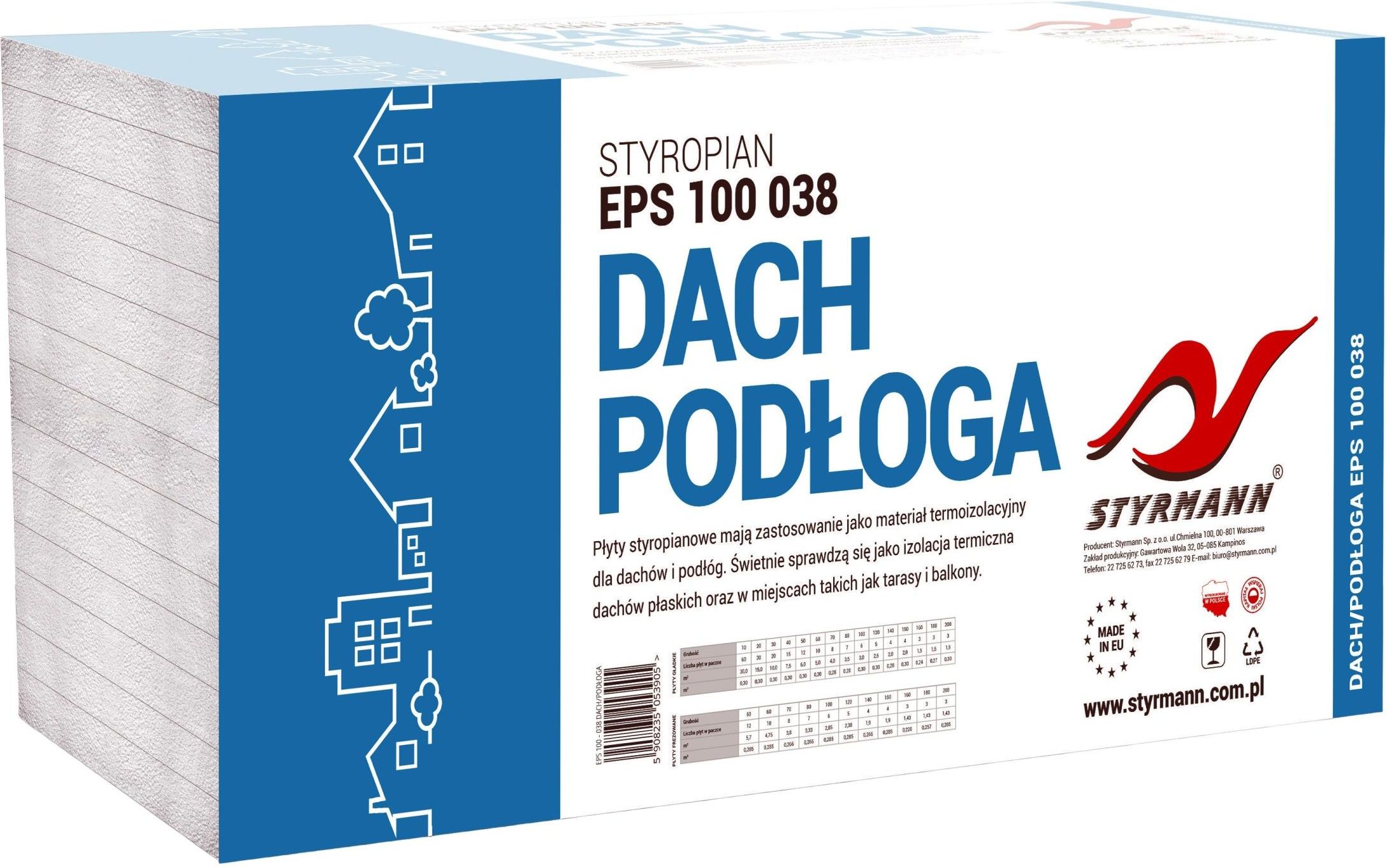 STYRMANN STYROPIAN EPS 100 DACH PODŁOGA / 1CM / PACZKA 30M2 EPS100 ...