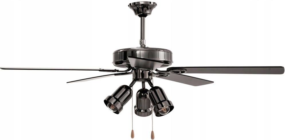 Toolight Lampa Wiatrak Żyrandol Wentylator Sufitowy Chrom (392190 ...