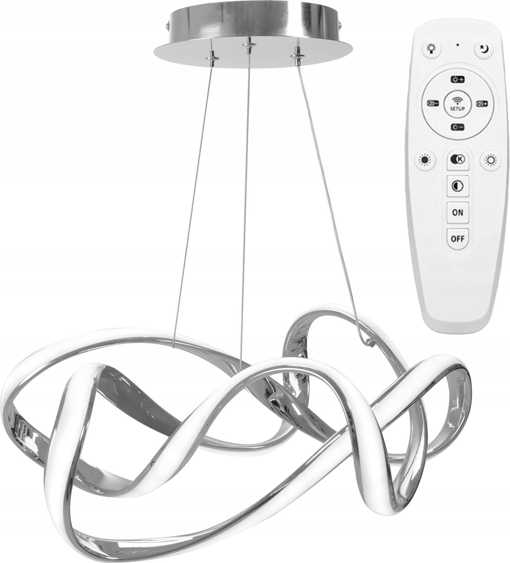 Toolight Lampa Sufitowa Wisząca Nowoczesna Pilot Led Chrom (Osw06660 ...