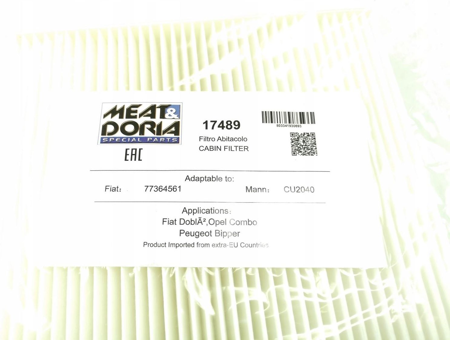 Filtr kabinowy Meat&Doria Filtr Kabinowy Fiat Tipo 2016 Qubo Linea ...