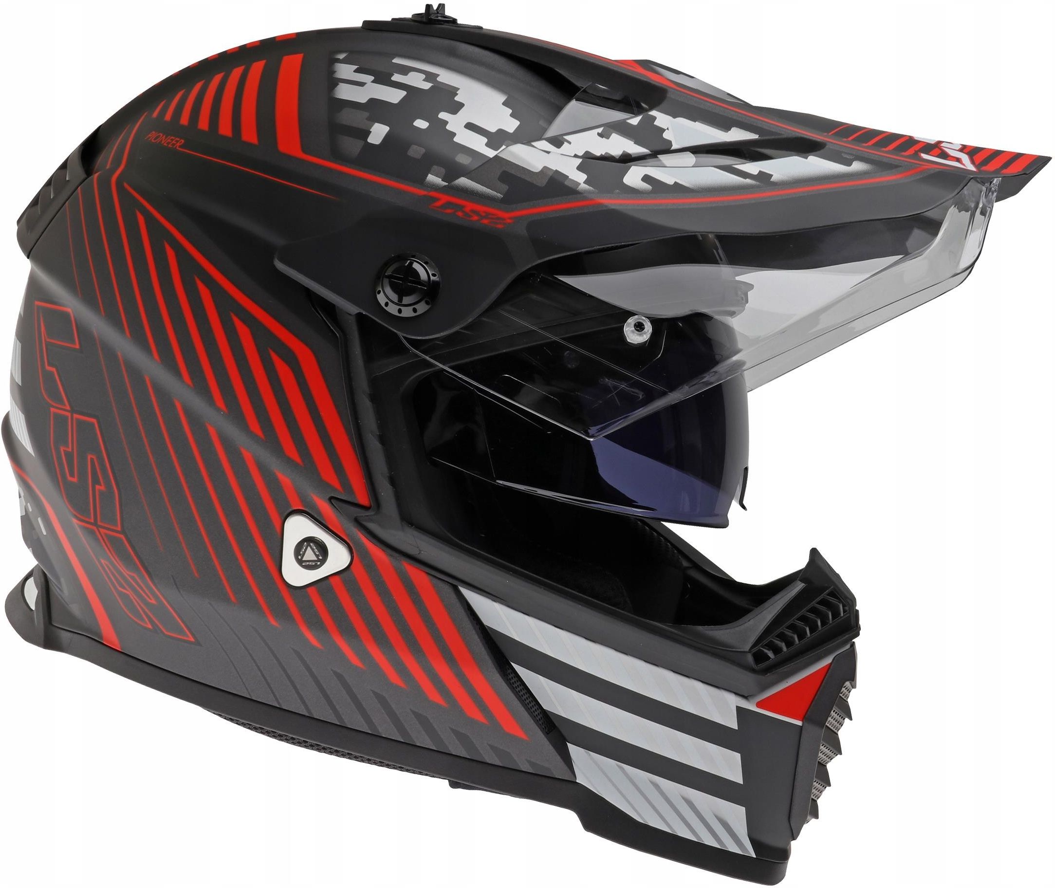 Kask motocyklowy Ls2 Enduro Mx436 Pioneer Evo Saturn Matt Czerwony ...
